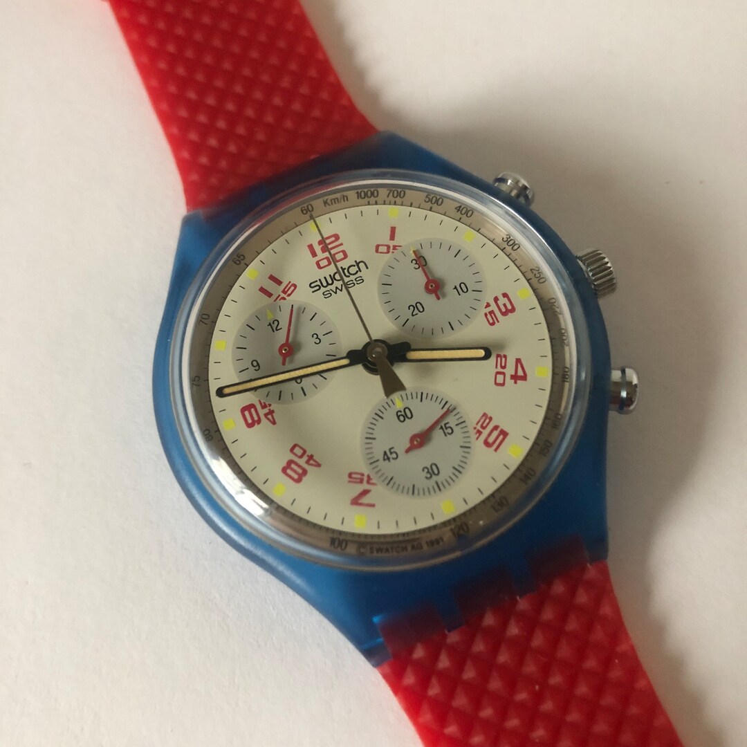 1992 Swatch JFK Chronograph, Model SCN103, New Never Worn, New Battery ...