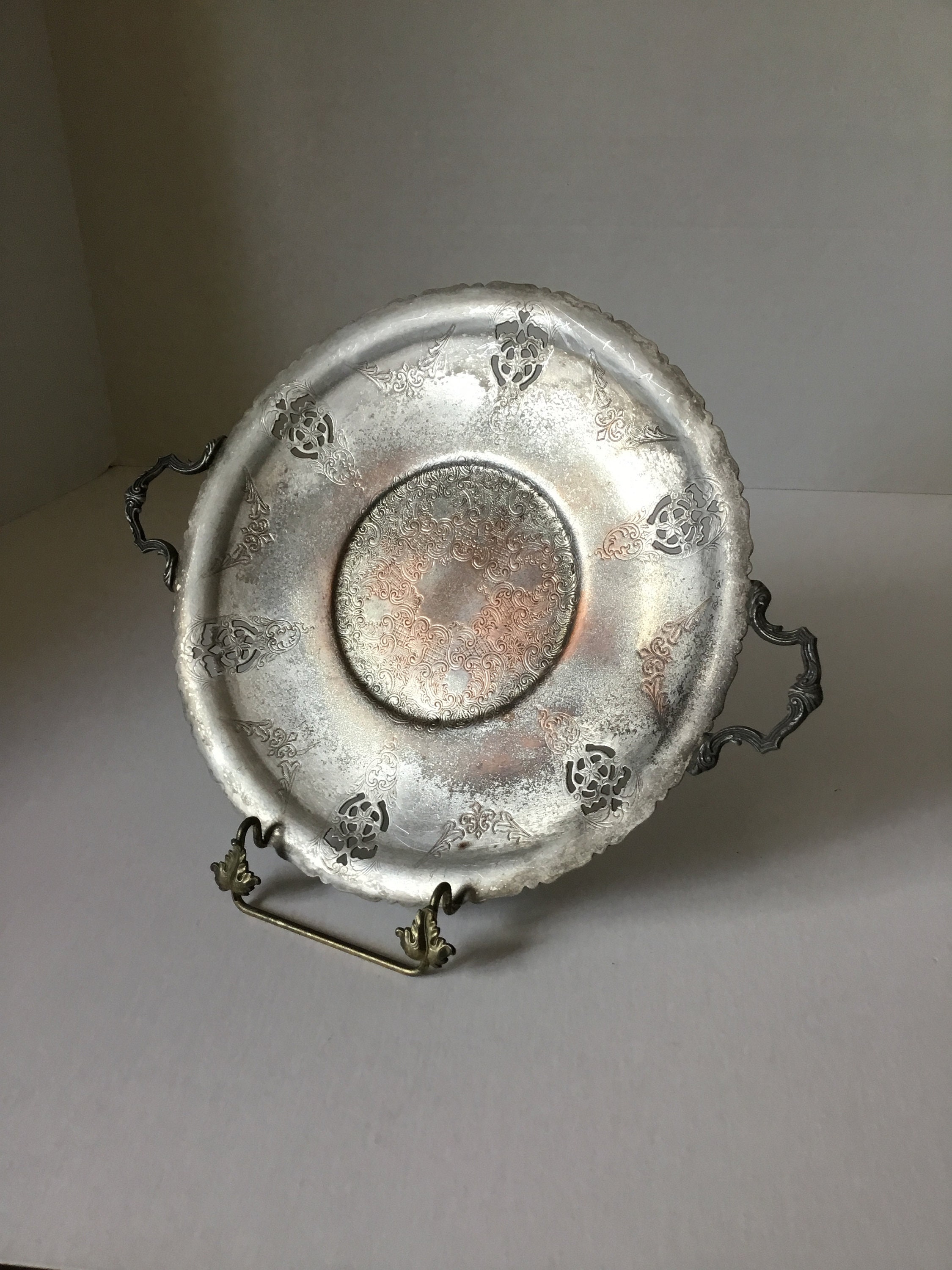 12” Essay Canada, E.P. Copper Tray, Silver-plated Serving Tray With ...