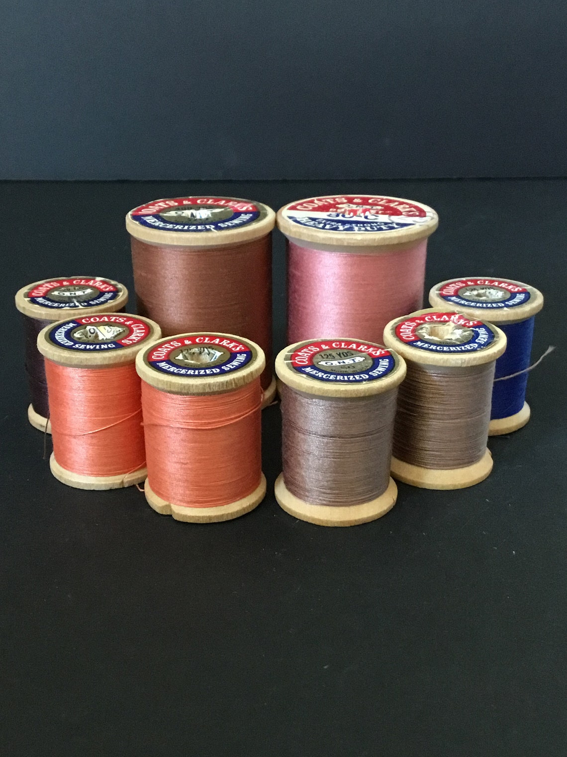 Vintage Coats & Clark Thread Wood Spools Mercerized Cotton | Etsy