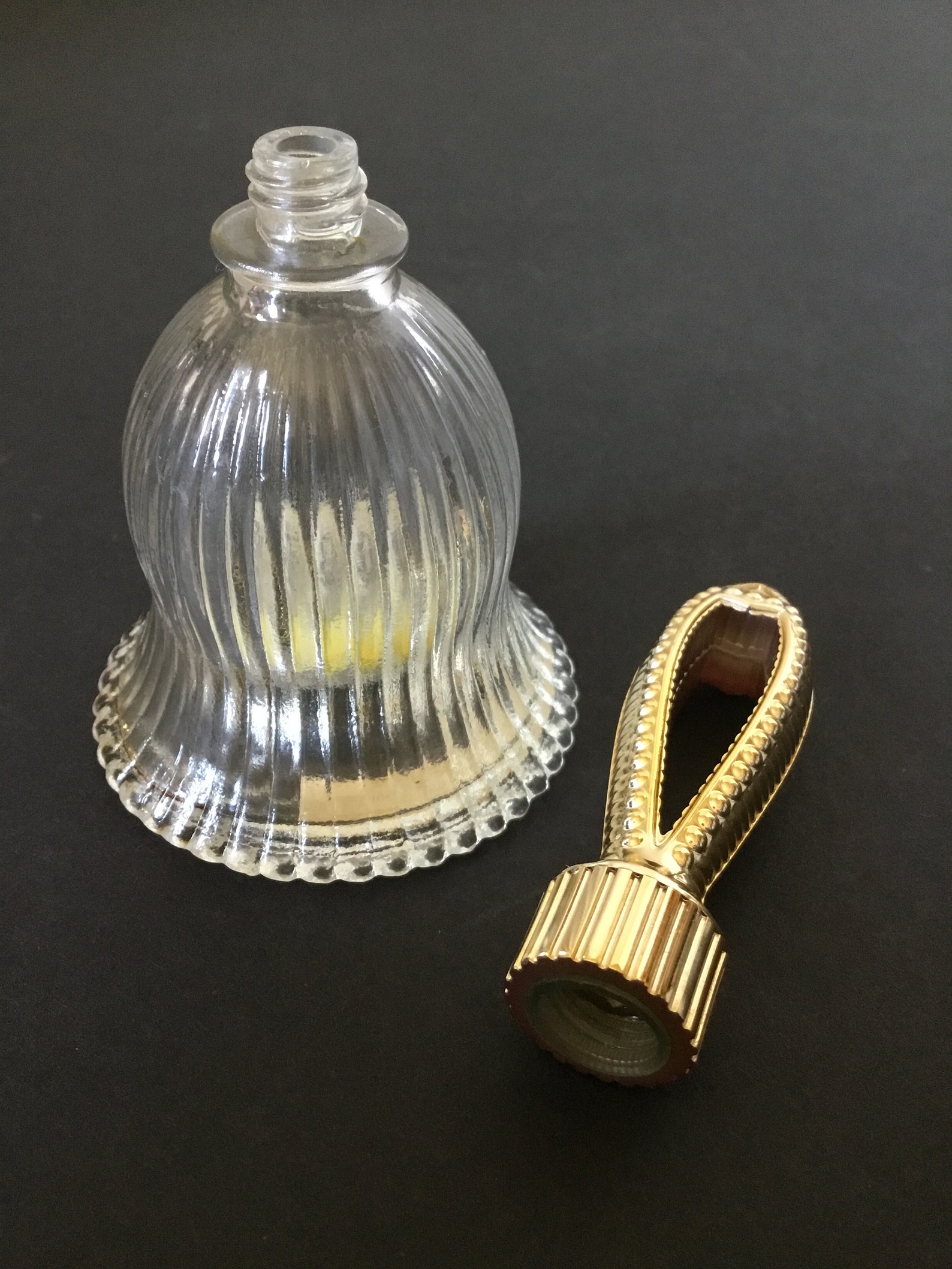 Vintage Avon Bell Perfume Bottle Clear Ribbed Bell Shaped | Etsy