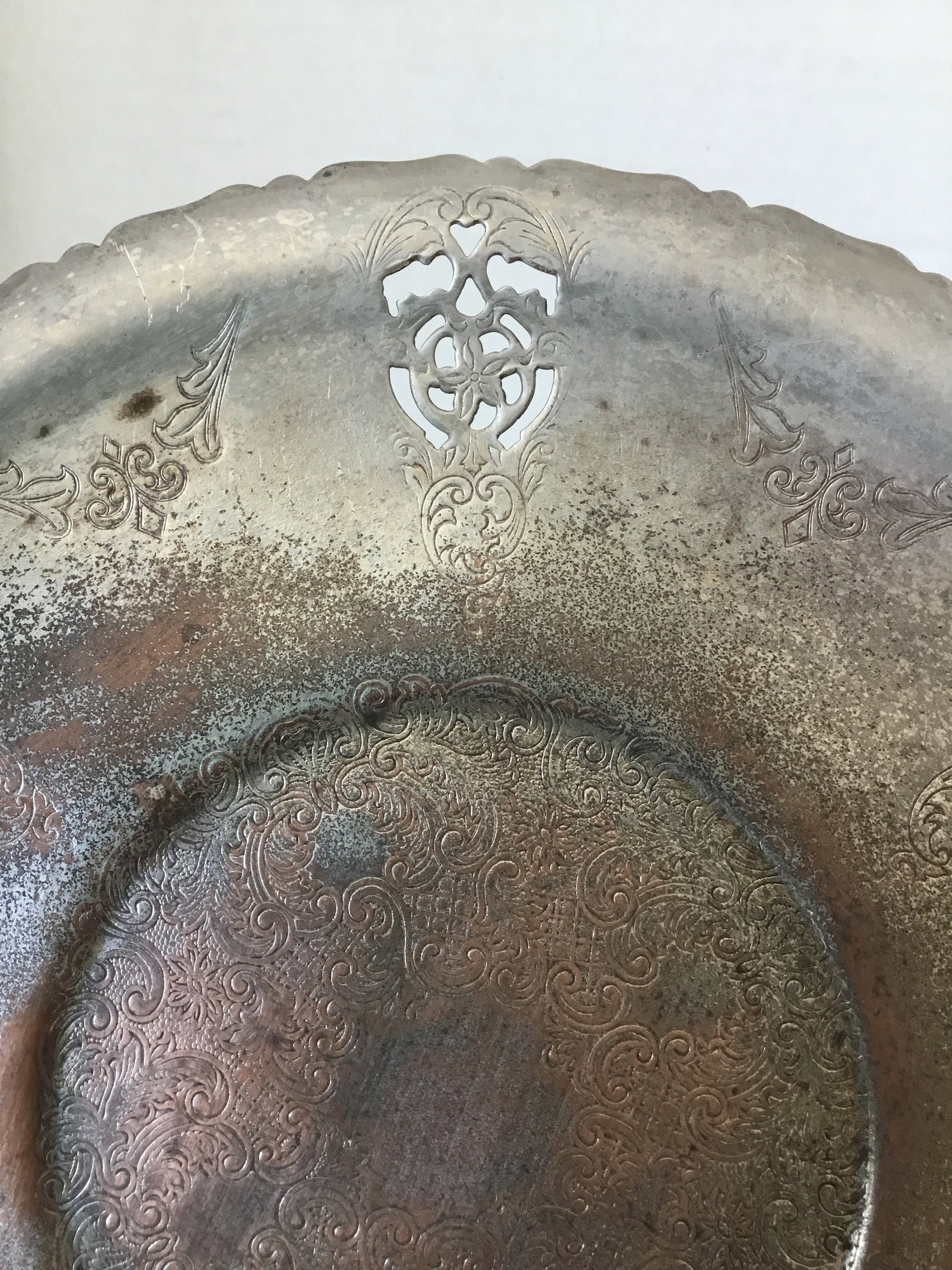 12” Essay Canada, E.P. Copper Tray, Silver-plated Serving Tray With ...