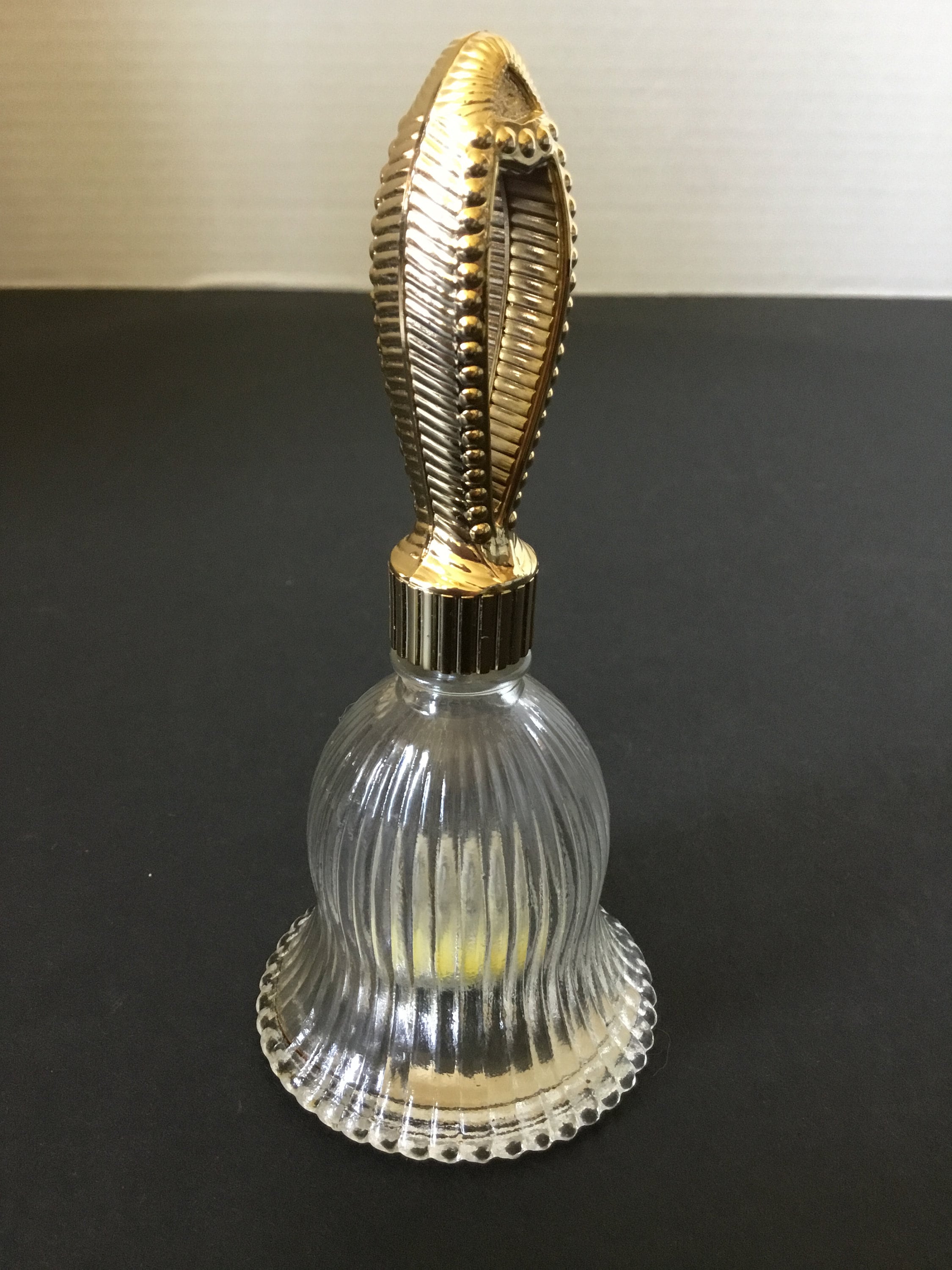 Vintage Avon Bell Perfume Bottle, Clear Ribbed Bell Shaped Bottle With ...