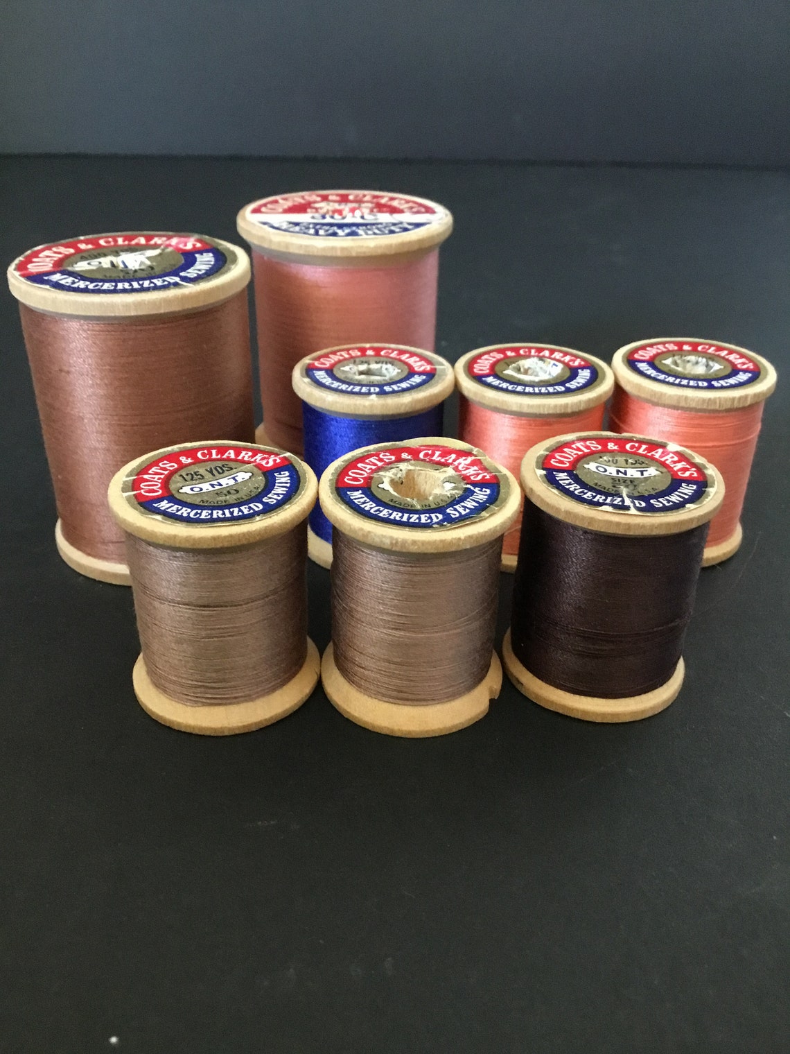 Vintage Coats & Clark Thread Wood Spools Mercerized Cotton - Etsy