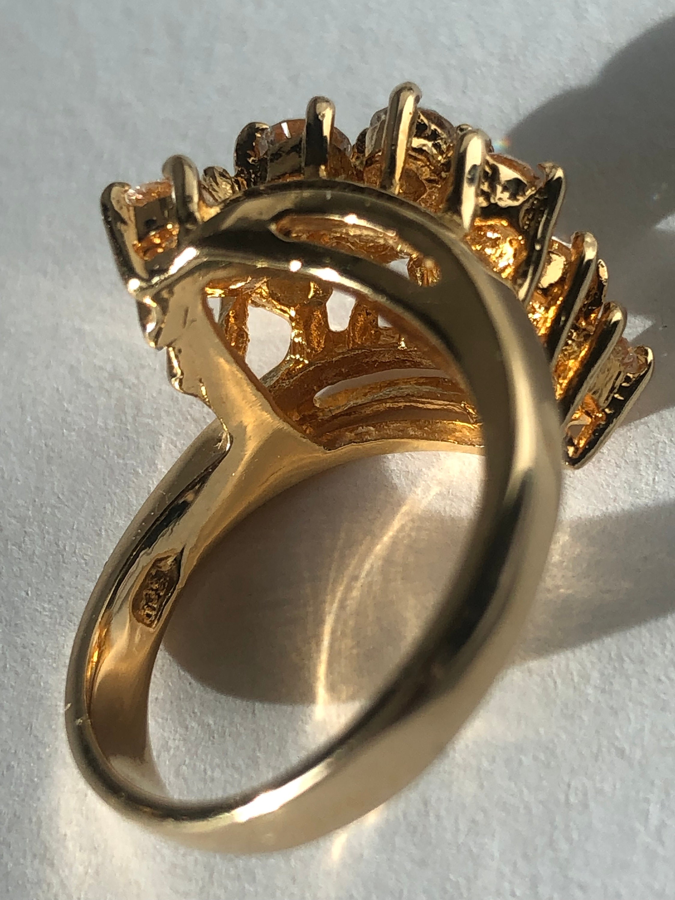 Waterfall CZ Cocktail Ring 1970's Fashion Jewelry - Etsy