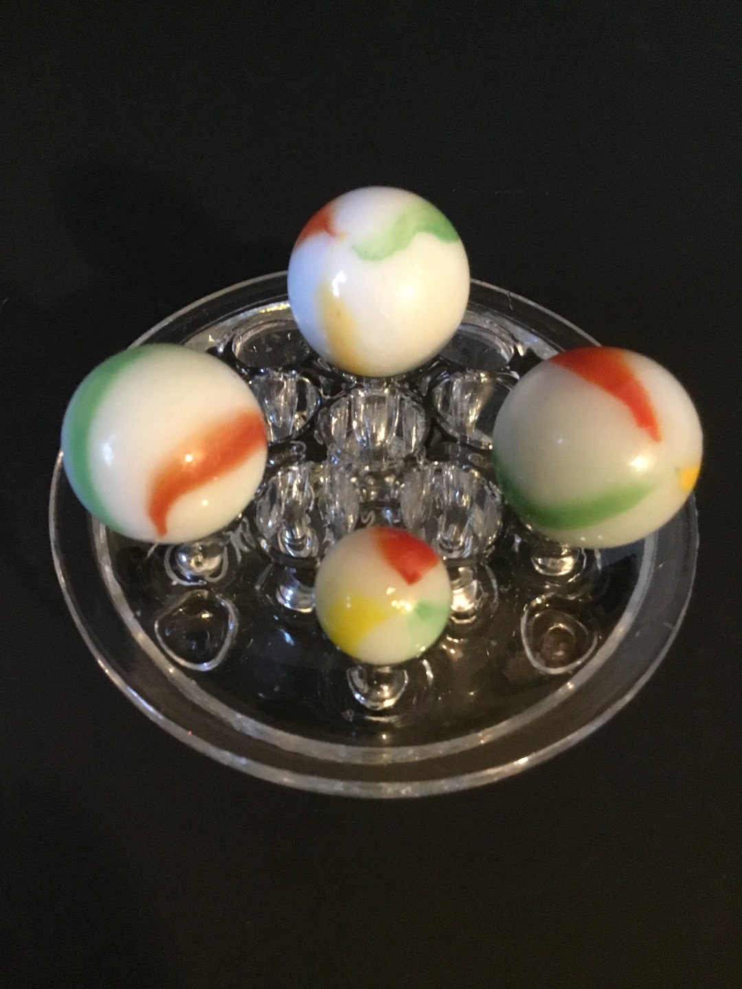 3-vintage Shooter Toy Marbles, Three Color, 3-large 24mm Swirl, Red ...