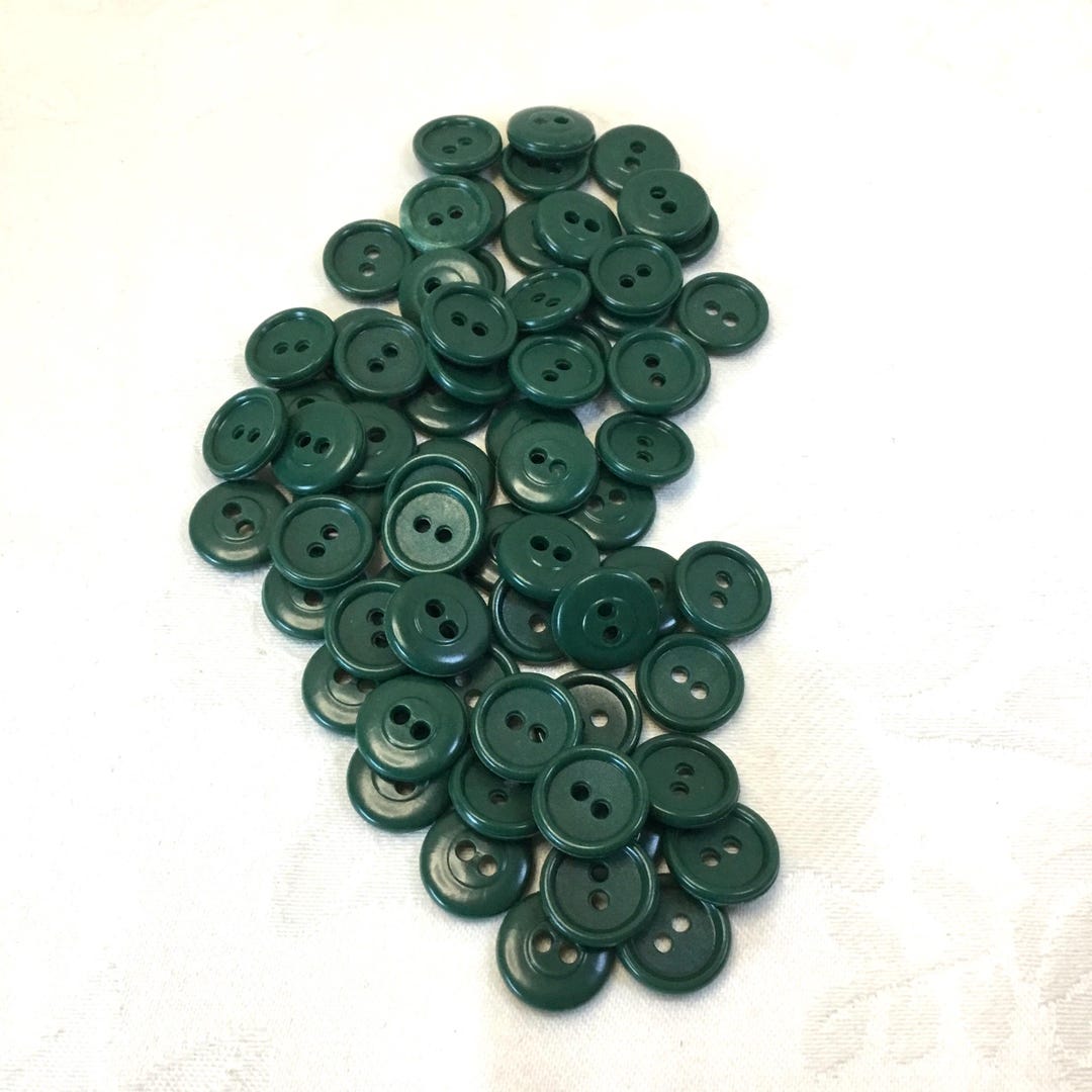 Vintage 15mm Hunter Green Buttons: Two-hole Sewing, Set of 20 - Etsy