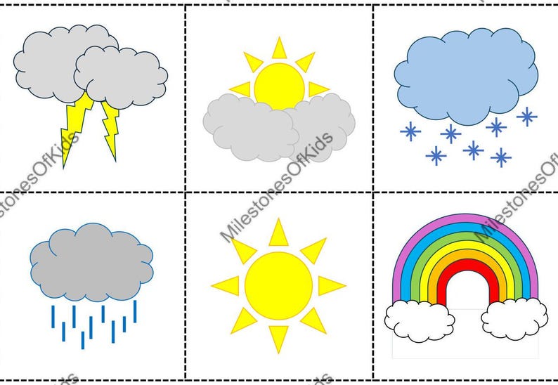 Weather Flashcards - Etsy