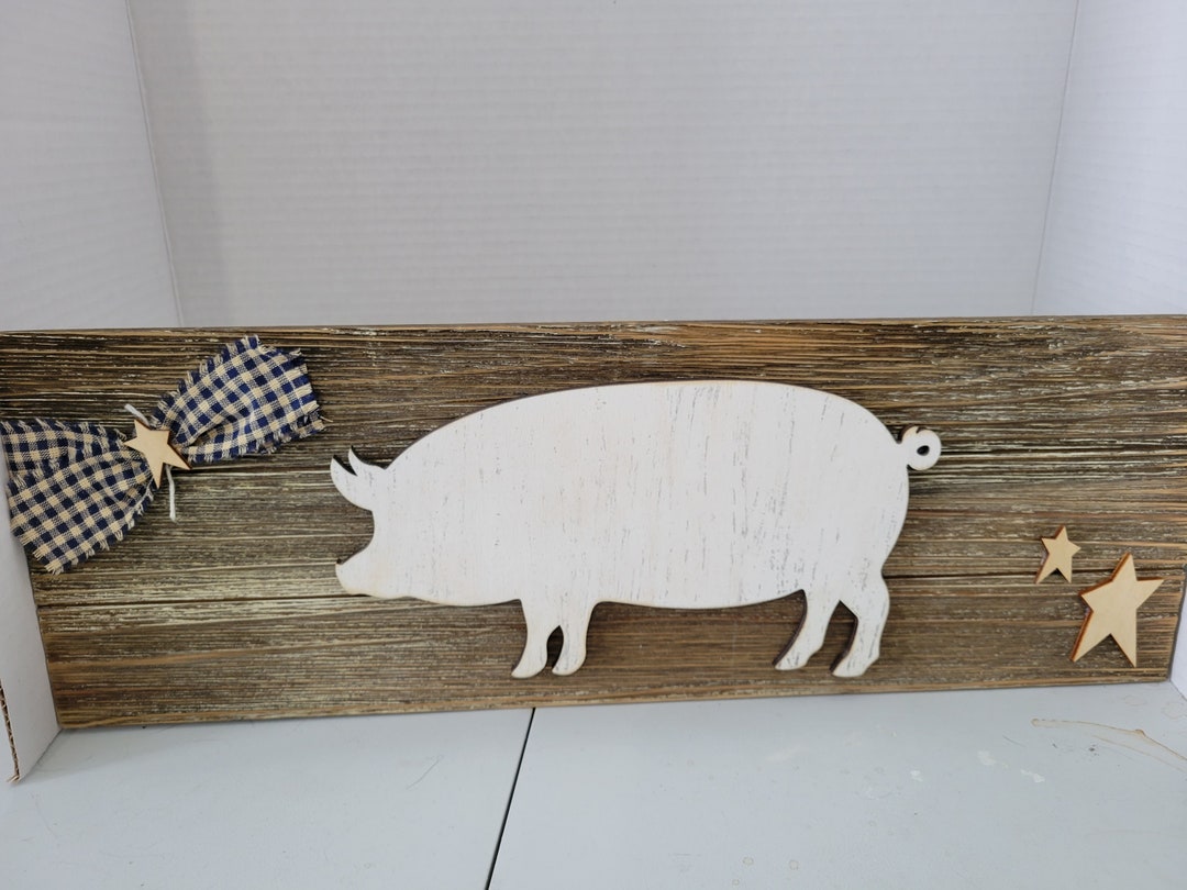 Pig Wood Sign*country*handpainted*decoration* - Etsy