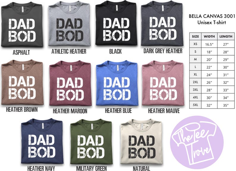 Dad Shirts - DAD BOD T Shirt - Funny Dad Shirt - Gift for Husband ...