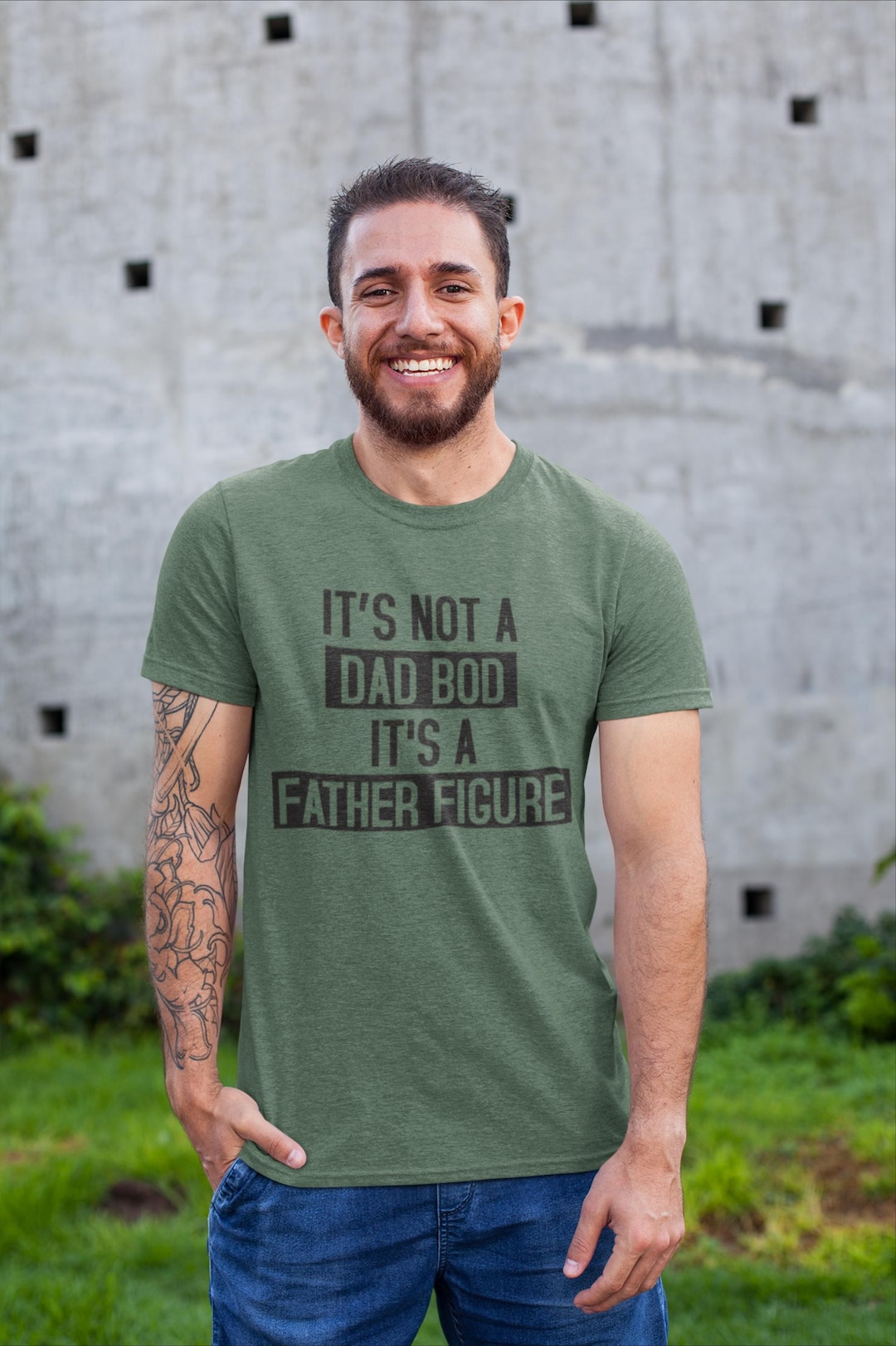 Father Figure T-shirt: Funny Dad Bod Graphic Tee - Etsy
