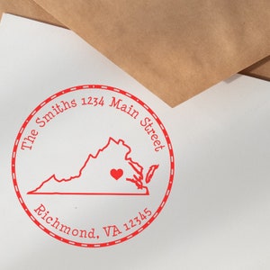 Virginia State Love Self- Inking Custom Address Stamp, Virginia Address ...