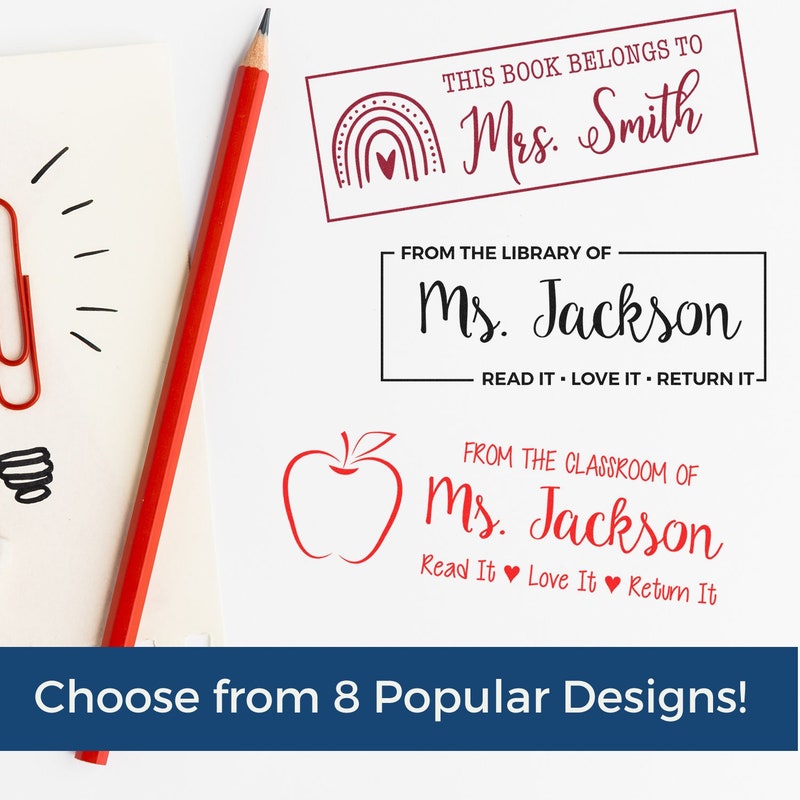 Book Stamp With Rainbow - Etsy