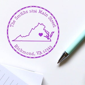 Virginia State Love Self- Inking Custom Address Stamp, Virginia Address ...