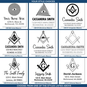 Masonic Address Stamps, Rubber Stamp, Self Inking Stamp or Pre Ink ...