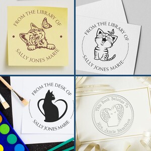 Library Stamp, Cat Embosser, Majestic Kitten Stamp & Seals, Embossers ...