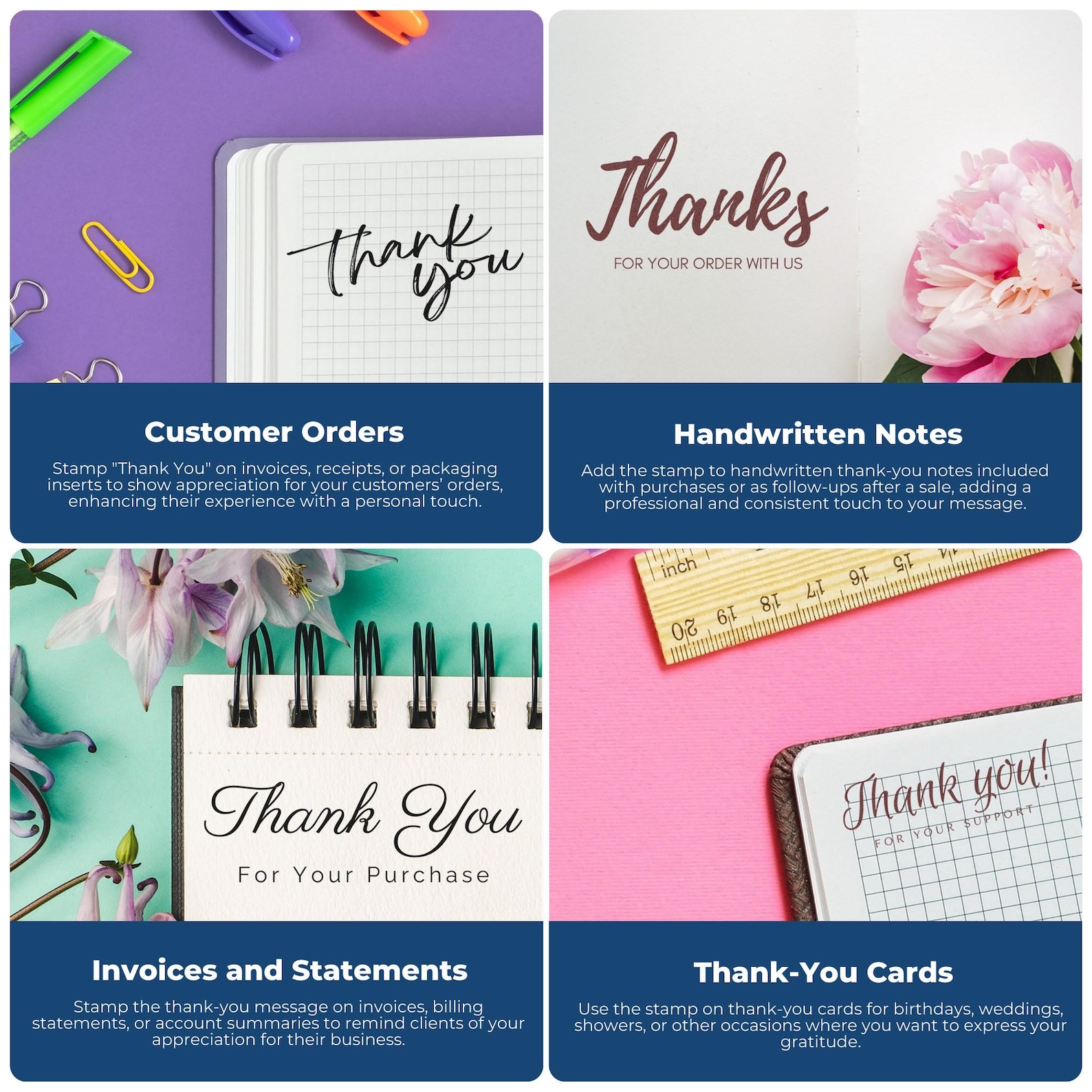 Thank You for Your Order Stamps, Thank You Card Stamp, Self-inking ...
