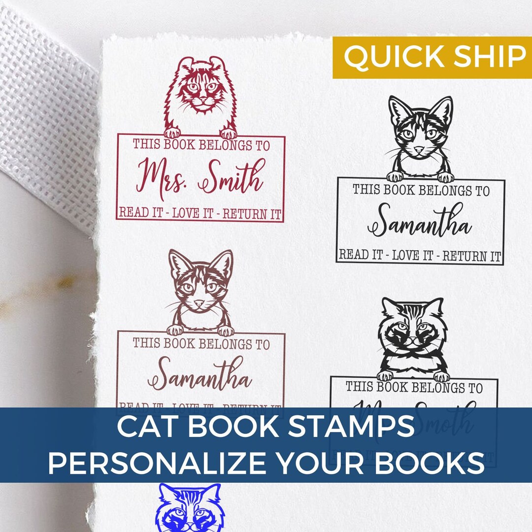 Personalized Library Return Stamp: Bookworm Gift for Teachers, Readers ...