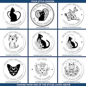 Library Stamp, Cat Embosser, Majestic Kitten Stamp & Seals, Embossers ...