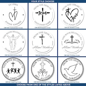 Christian Book Stamps, Custom Library Stamps, Custom Book Seals, Church ...