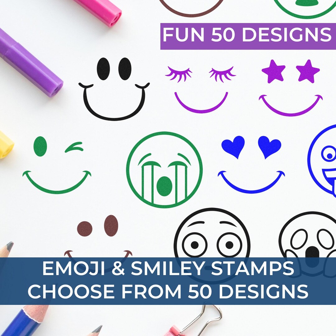 Teacher Emoji Stamps, Self-inking Teacher Stamps, Cute and Fun Stamp ...