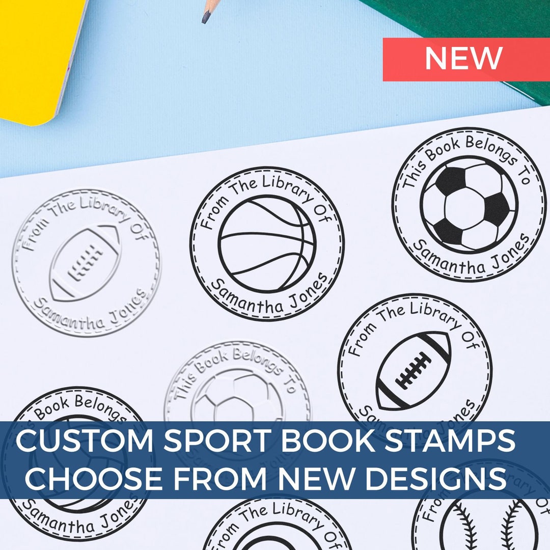Sports Custom Book Stamps, Seals, Custom Library Stamps, Sports ...