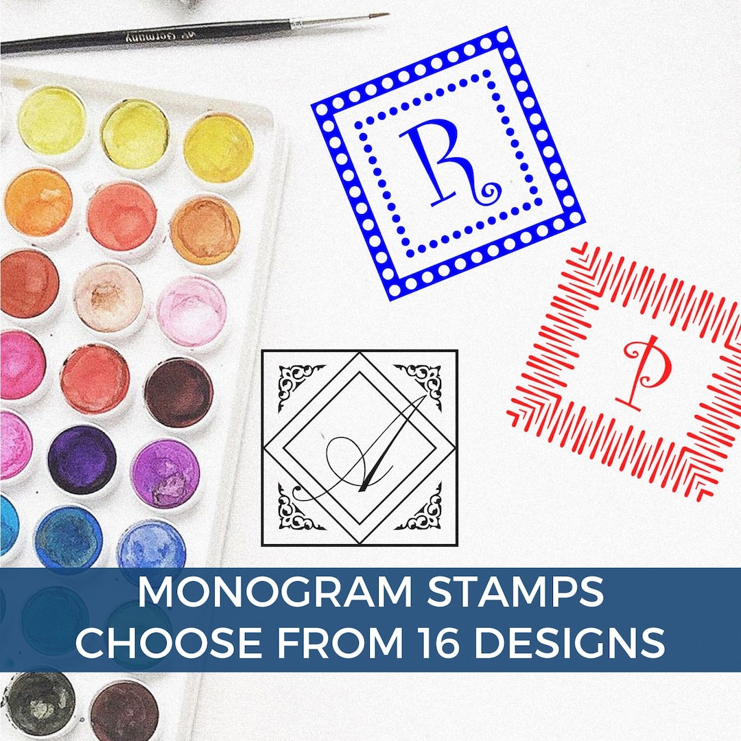 Personal Monogram Wedding Stamp | Custom Initials Design | DIY Wedding ...