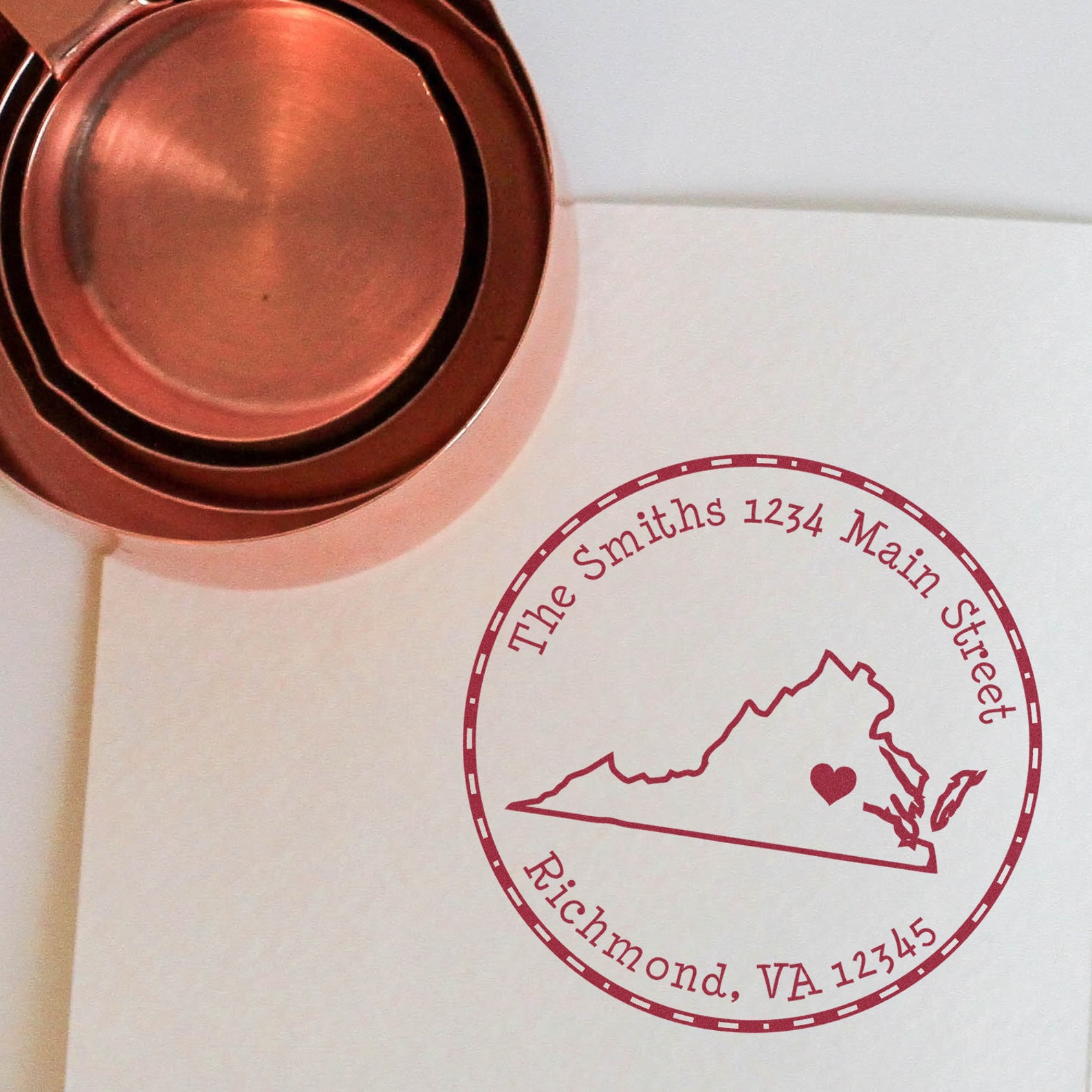 Virginia State Love Self- Inking Custom Address Stamp, Virginia Address ...
