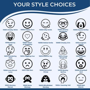 Fun Emoji Stamps, Self-inking or Hand Stamps, Smiley Face, Happy Face ...