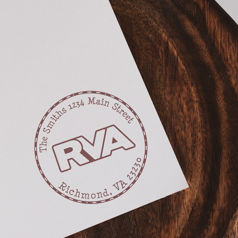 Self Inking Round RVA Logo Address Stamp Richmond Return | Etsy