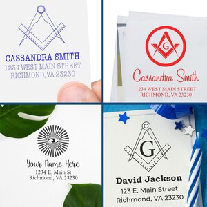 Masonic Address Stamps, Rubber Stamp, Self Inking Stamp or Pre Ink ...