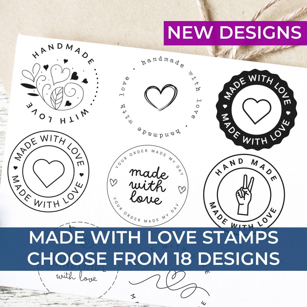 Handmade With Love Stamp, Business Stamp, Handwritten Stamp, Stamp Made ...
