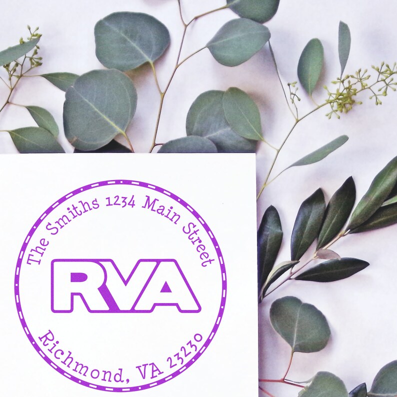 Self Inking Round RVA Logo Address Stamp Richmond Return | Etsy