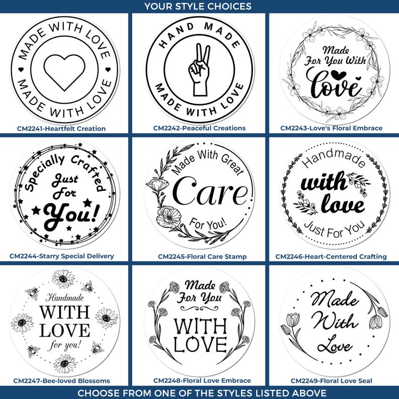 Handmade With Love Stamp, Business Stamp, Handwritten Stamp, Stamp Made ...