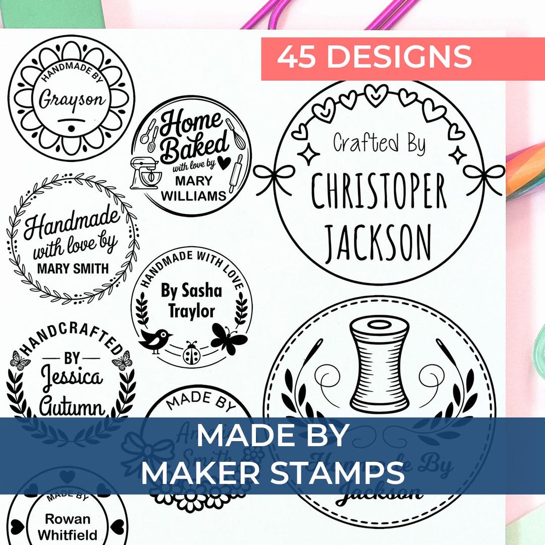 Made by Stamps, Personalized Handmade by Stamp, Handcrafted ...