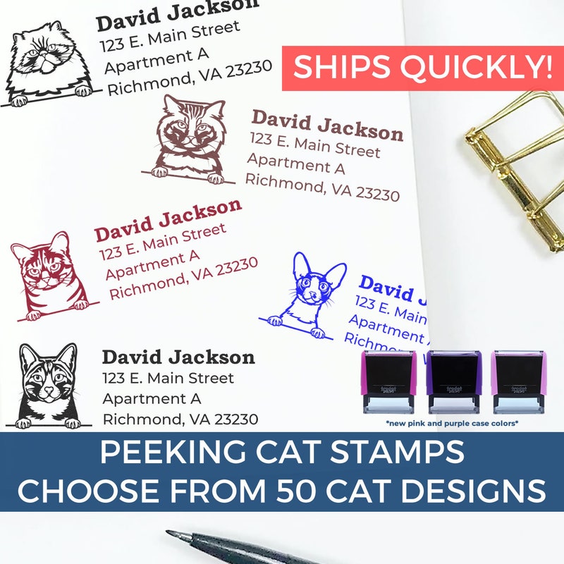 Cat Rubber Stamp - Etsy