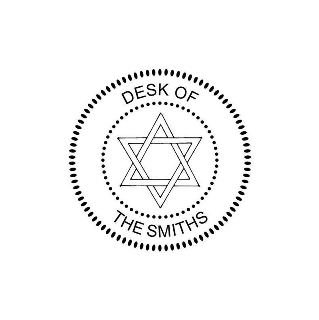 Personalized Star of David Handheld Embosser Seal, Jewish Embosser ...