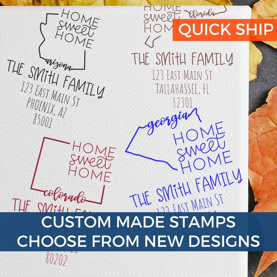 Address Stamp Self-inking, New Home Owner Gift, Customized Rubber Stamp ...