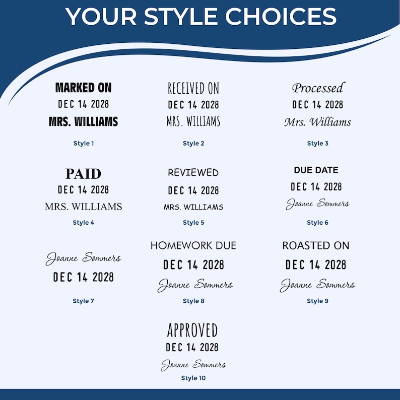 Personalized Teacher Date Stamp - Custom Adjustable Classroom Tool With ...