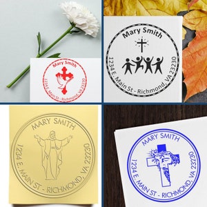 Personalized Christian Address Stamps & Embossing Seals, Return Address ...