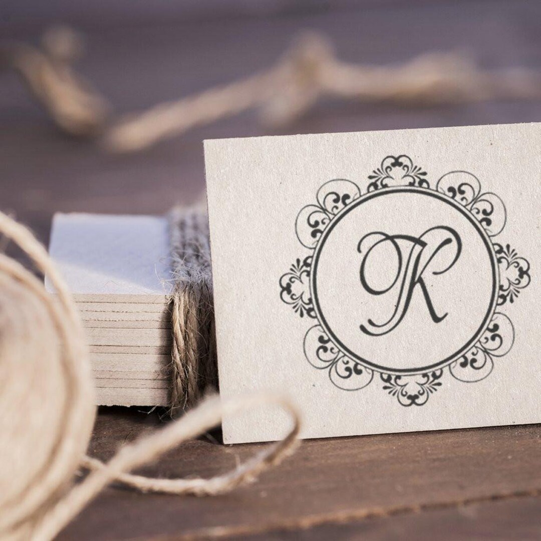 Custom Swash Monogrammed Rubber Stamp | Durable Wooden Mount ...