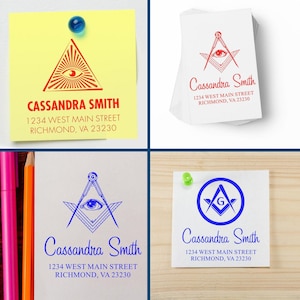 Masonic Address Stamps, Rubber Stamp, Self Inking Stamp or Pre Ink ...