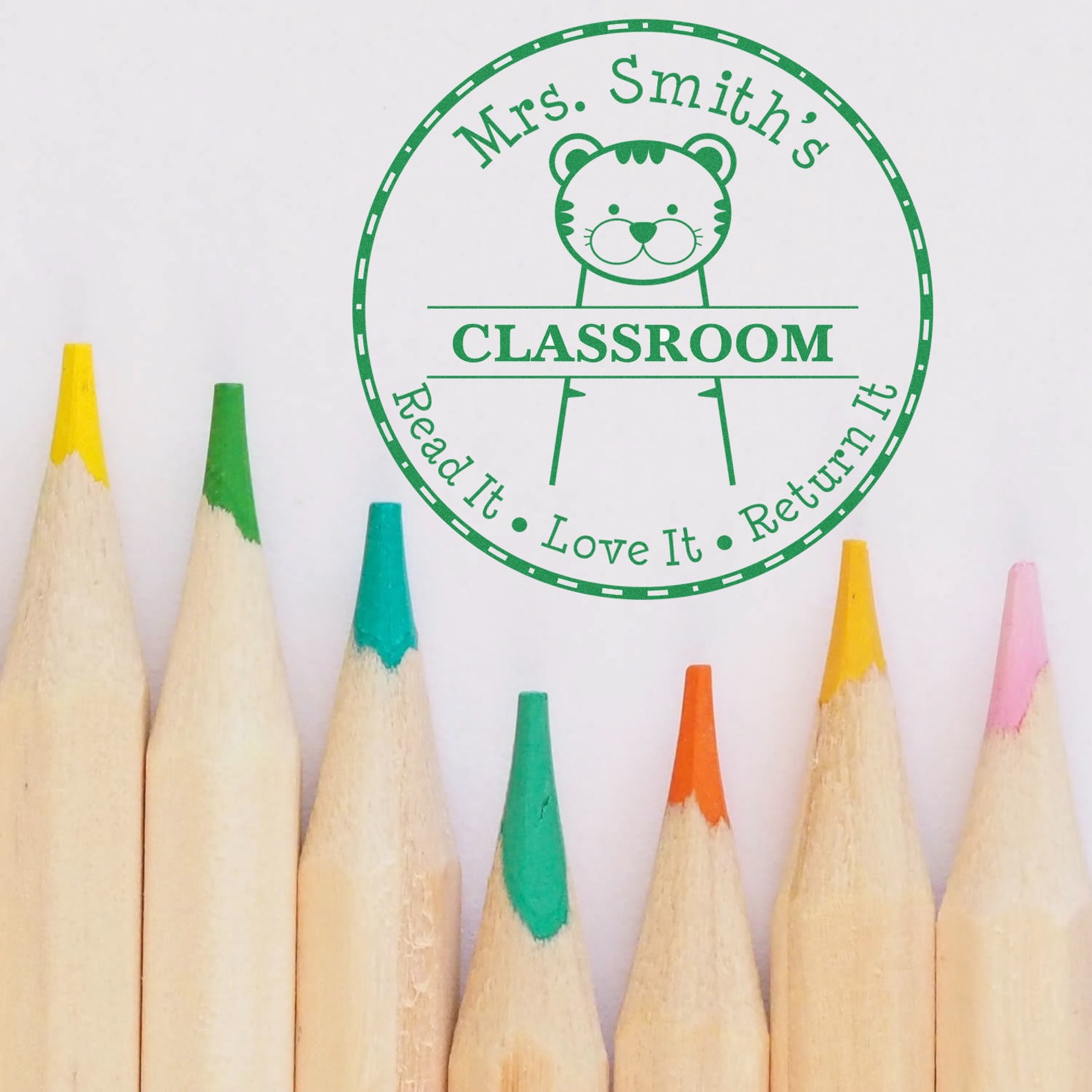 Read It Love It Return It Stamp Cute Stamps - 5 Designs, Name Stamp ...