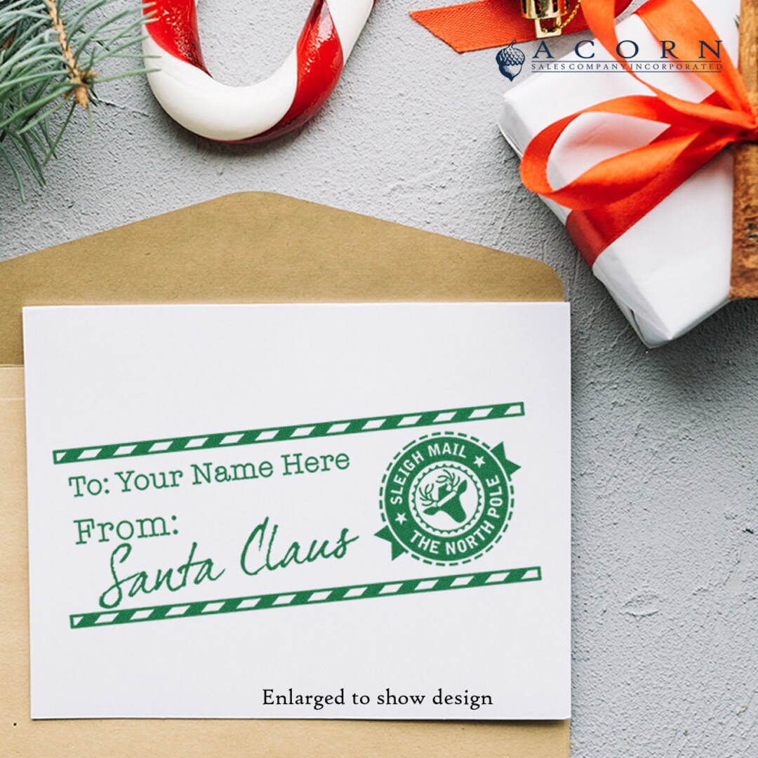 Personalized Gift Tag Stamp | "from Santa" Design | Custom Christmas ...