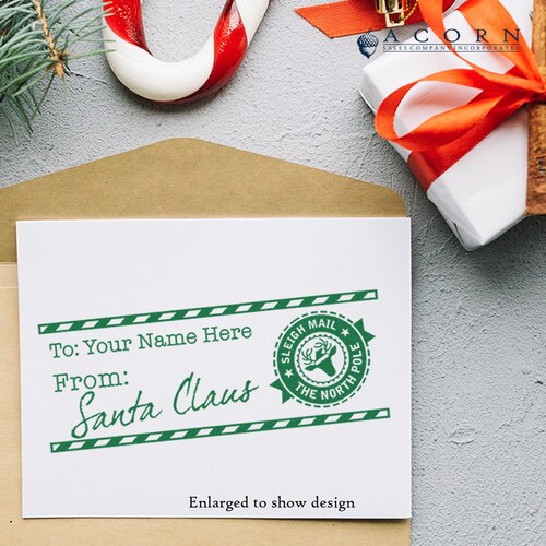 Santa Gift Tag Rubber Stamp - Etsy