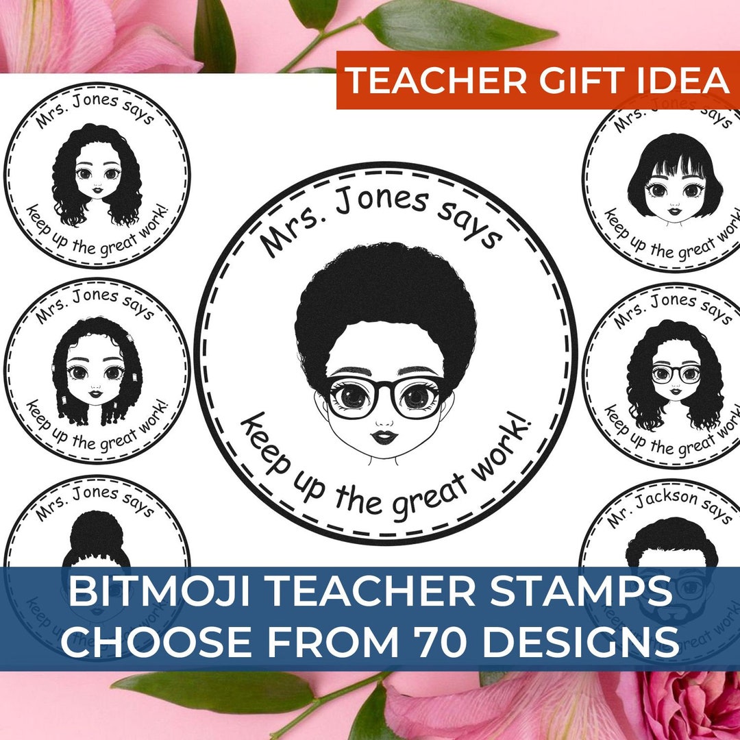 Teacher Encouragement Rubber Stamp | Custom Bitmoji Great Work Design ...