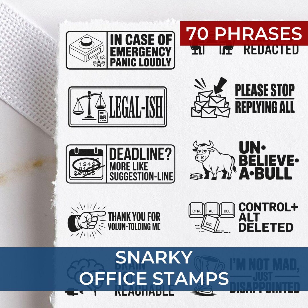 Sarcastic Office Stamp Funny Desk Accessory | Joke Office Stamp for ...