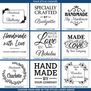 Personalized Handcrafted by Stamp, Stamps for Packaging, Maker Stamp ...