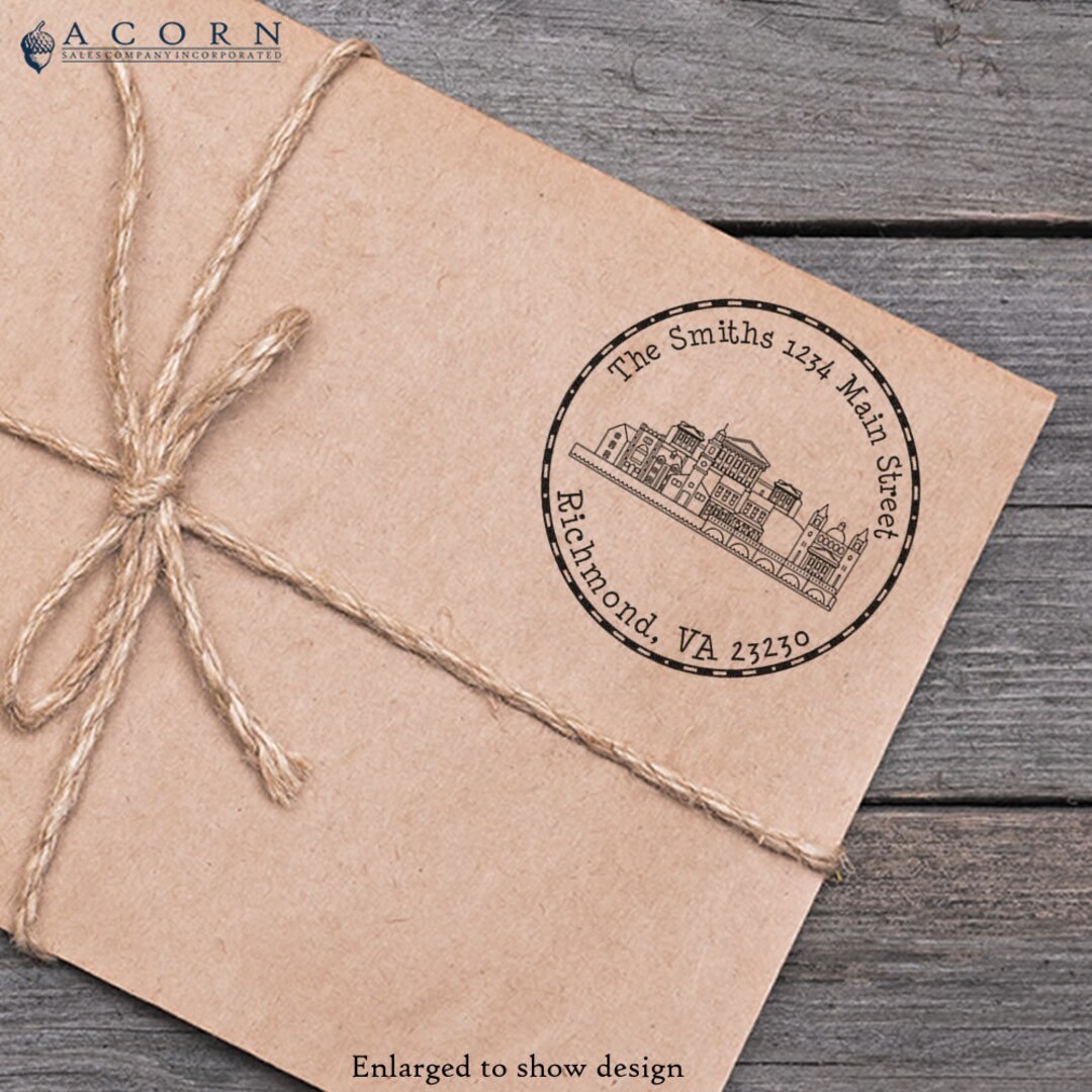 Self Inking Round Personalized Richmond Return Address Stamp ...