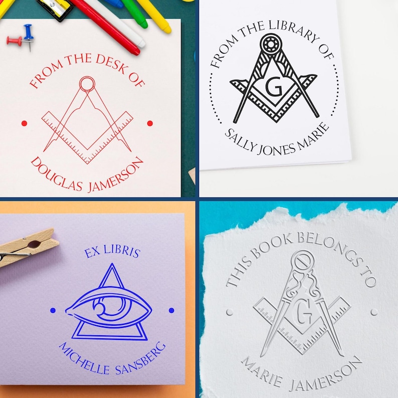 This Book Belongs to Embosser Stamp, Masonic Seal Embosser, Custom ...