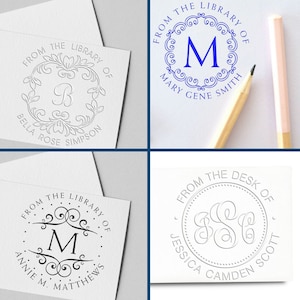 Embosser Stamp With Initials, Personalized Library Embosser, Classic ...